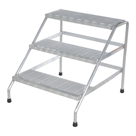Vestil Aluminum Step Stand, 3 Step, Wide, Welded, 3 Steps, 30 Overall ...