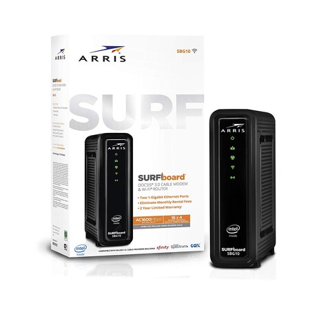 Arris SURFboard SBG10 DOCSIS 3.0 Cable Modem & AC Wi-Fi Router 1000884 ...