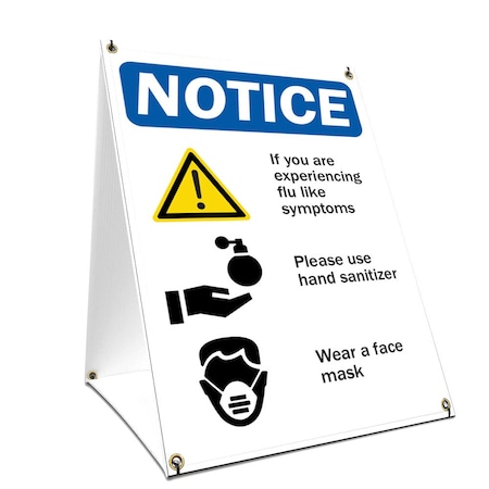 Signmission OSHA Sign, Flu Symptoms, 18in X 24in A-frame Heavy Duty, 24 ...