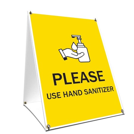 Signmission OSHA Sign, Please Use Sanitizer, 24in X 36in A-frame Heavy ...