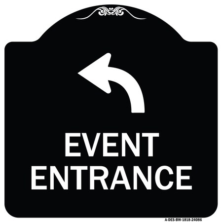 Signmission Event Entrance With Upper Left Arrow Heavy-Gauge Aluminum ...