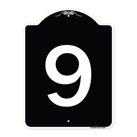 Signmission Sign with Number 9 Heavy-Gauge Aluminum Architectural Sign ...