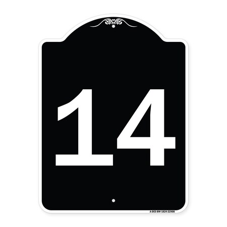 Signmission Sign with Number 14 Heavy-Gauge Aluminum Architectural Sign ...