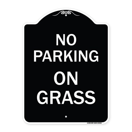 Signmission Designer Series Sign-On Grass, Black & White Heavy-Gauge ...