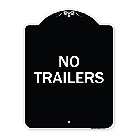 Signmission Designer Series Sign No Trailers, Black & White Heavy-Gauge ...
