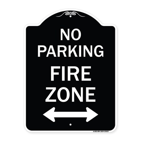 Signmission No Parking Fire Zone W/ Bidirectional Arrow Heavy-Gauge ...