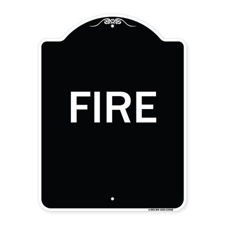 Signmission Designer Series Sign-Fire, Black & White Heavy-Gauge ...