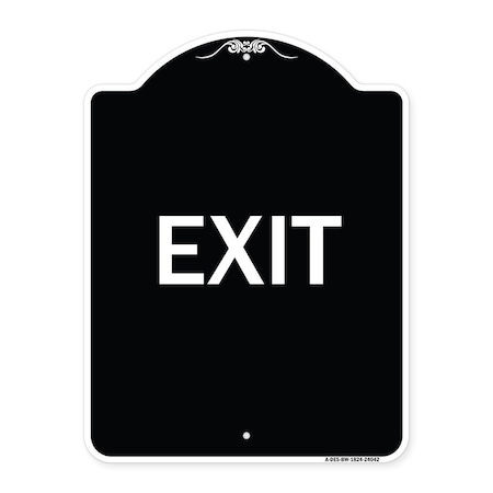 Signmission Designer Series Sign-Exit 1, Black & White Heavy-Gauge ...