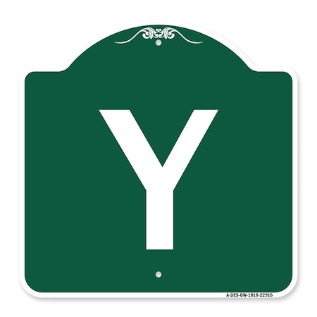 Signmission Designer Series Sign-Sign W/ Letter Y, Green & White ...