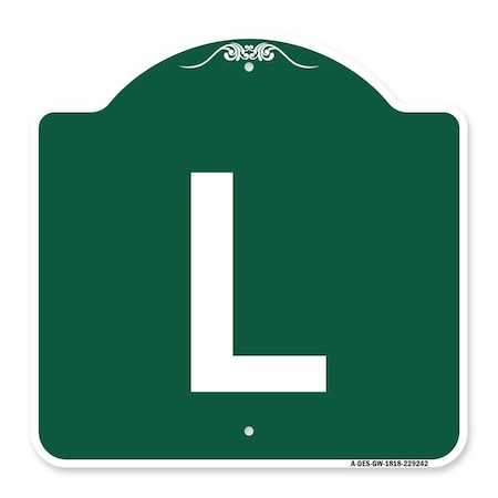 Signmission Designer Series Sign-Sign with Letter L, Green & White ...
