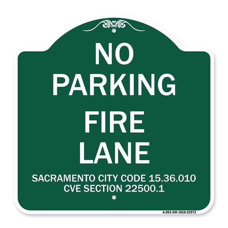 Signmission Sacramento No Parking Fire Lane City Code 15.36.010 CVC ...