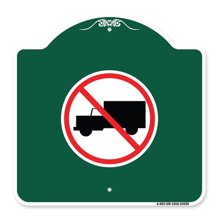 Signmission Designer Series Sign-No Truck Symbol, Green & White ...