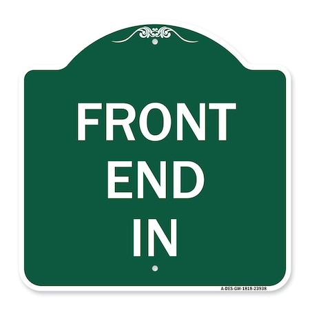 Signmission Designer Series Sign-Front End In, Green & White Aluminum ...