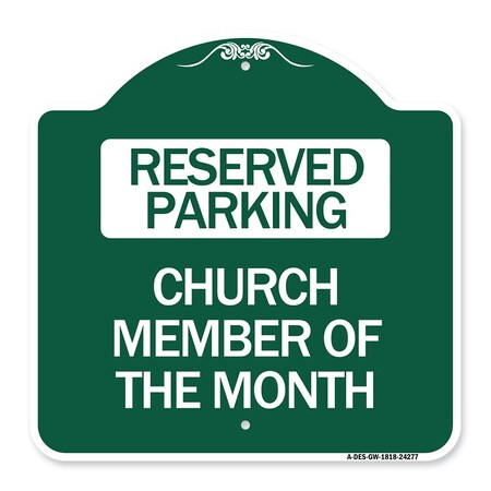 Signmission Designer Series Church Member of Month, Green & White ...