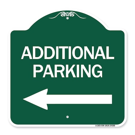 Signmission Additional Parking Sign Left Arrow, Green & White Aluminum ...