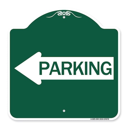 Signmission Designer Series Parking W/ Left Arrow, Green & White ...