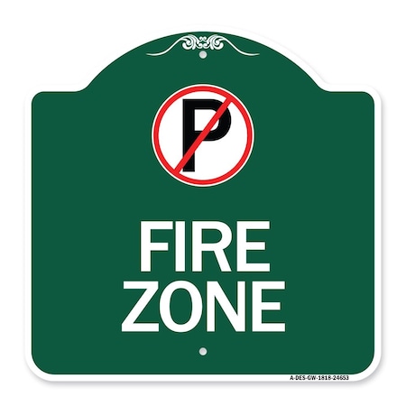 Signmission Designer Series Sign-No Parking, Green & White Aluminum ...