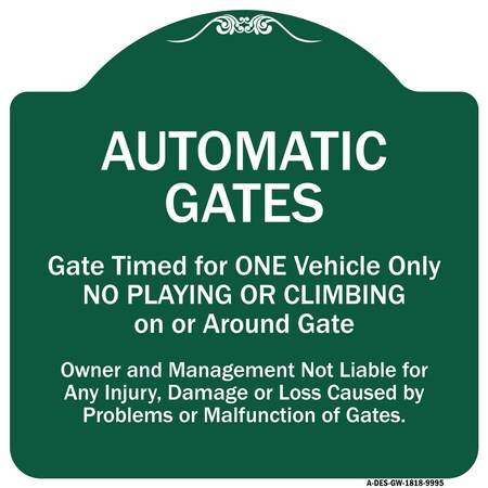 Signmission Automatic Gates Gate Timed For One Vehicle Heavy-Gauge ...