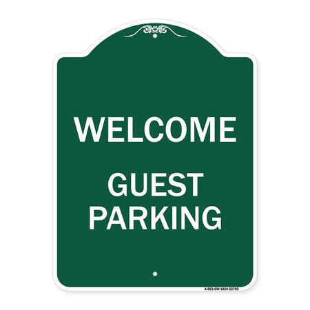 Signmission Designer Series Sign-Welcome Guest Parking, Green & White ...