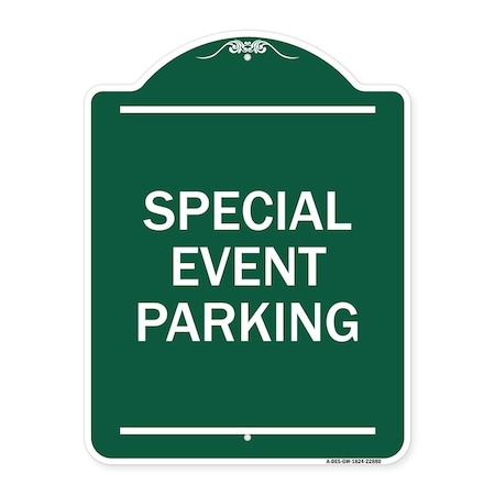 Signmission Designer Series Sign-Special Event Parking, Green & White ...