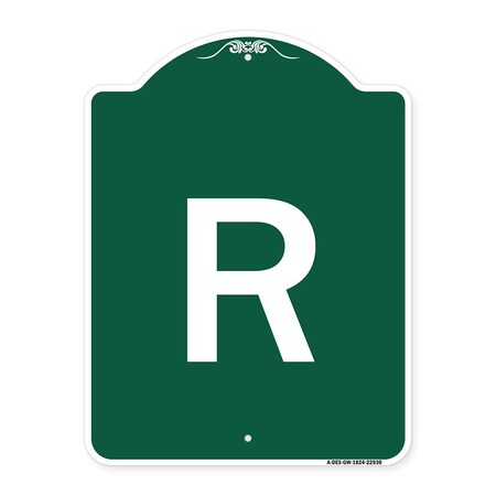 Signmission Designer Series Sign-Sign W/ Letter R, Green & White ...