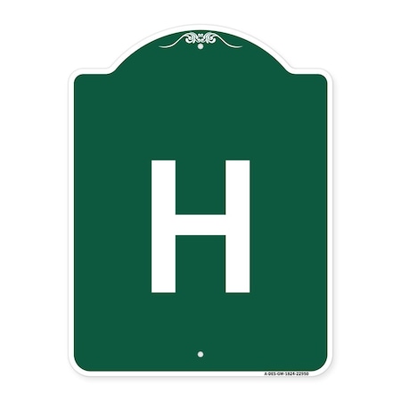 Signmission Designer Series Sign-Sign W/ Letter H, Green & White ...