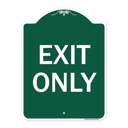 Signmission Designer Series Parking Lot Exit Only, Green & White ...