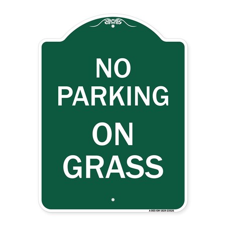 Signmission Designer Series Sign-On Grass, Green & White Aluminum ...