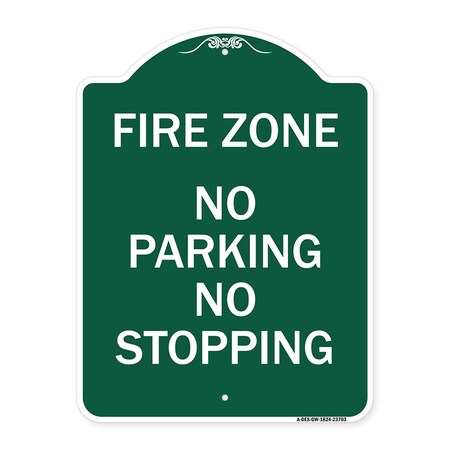 Signmission Designer Series Sign No Parking No Stopping, Green & White ...