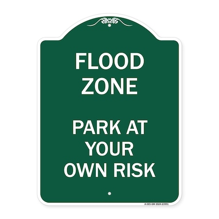 Signmission Designer Series Sign-Flood Zone, Green & White Aluminum ...