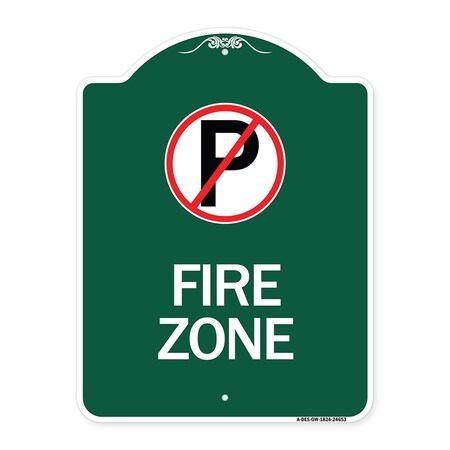 Signmission Designer Series Sign-No Parking, Green & White Aluminum ...