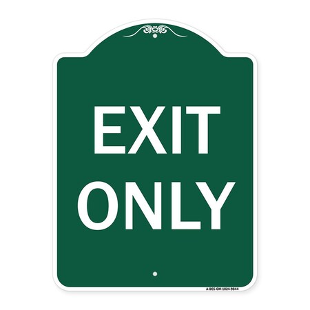 Signmission Designer Series Sign-Exit Only, Green & White Heavy-Gauge ...