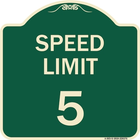 Signmission Speed Regulation Speed Limit 5 Mph Heavy-Gauge Aluminum ...