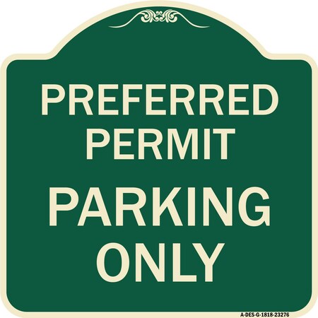 Signmission Preferred Permit Parking Only Heavy-Gauge Aluminum ...