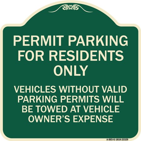 Signmission Permit Parking for Residents Vehicles w/o Valid Parking ...