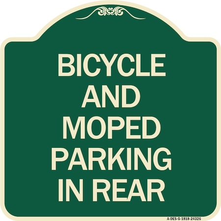 Signmission Bicycle and Moped Parking in Rear Heavy-Gauge Aluminum ...