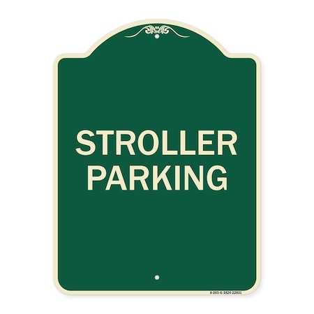 Signmission Designer Series Stroller Parking, Green & Tan Heavy-Gauge ...