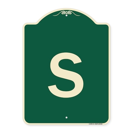 Signmission Designer Series Sign W/ Letter S, Green & Tan Heavy-Gauge ...