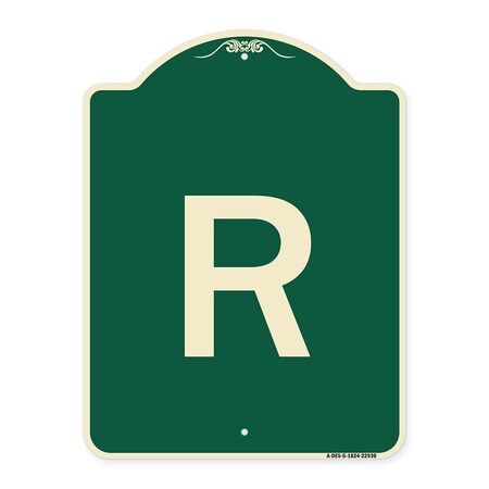 Signmission Designer Series Sign W/ Letter R, Green & Tan Heavy-Gauge ...