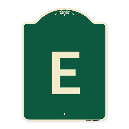 Signmission Designer Series Sign W/ Letter E, Green & Tan Heavy-Gauge ...