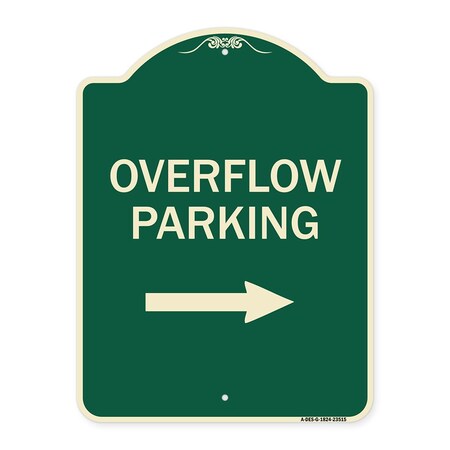 Signmission Overflow Parking with Right Arrow Heavy-Gauge Aluminum ...