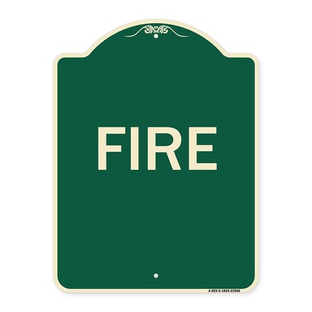 Signmission Designer Series Sign-Fire, Green & Tan Heavy-Gauge Aluminum ...