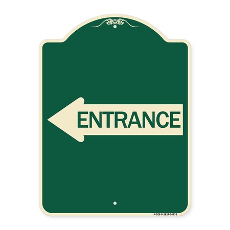 Signmission Left Arrow Entrance Heavy-Gauge Aluminum Architectural Sign ...