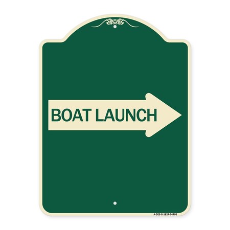 Signmission Boat Launch With Right Arrow Heavy-Gauge Aluminum ...