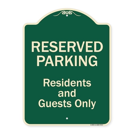 Signmission Designer Series-Reserved Parking-Residents And Guests Only ...