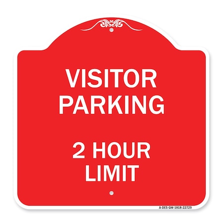 Signmission Visitor Parking Sign Visitor Parking 2 Hour Limit, Red ...