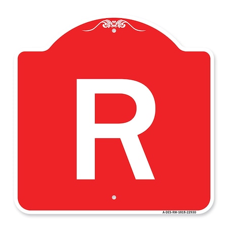 Signmission Designer Series Sign-Sign W/ Letter R, Red & White Aluminum ...