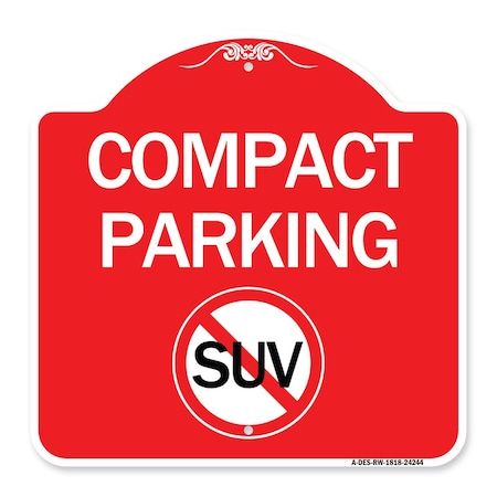 Signmission Compact Parking With No SUV, Red & White Aluminum ...