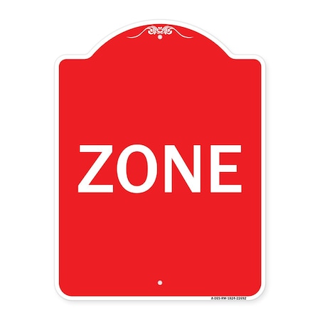 Signmission Designer Series Sign-Zone, Red & White Aluminum ...