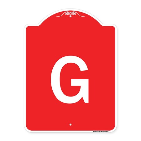 Signmission Designer Series Sign-Sign W/ Letter G, Red & White Aluminum ...
